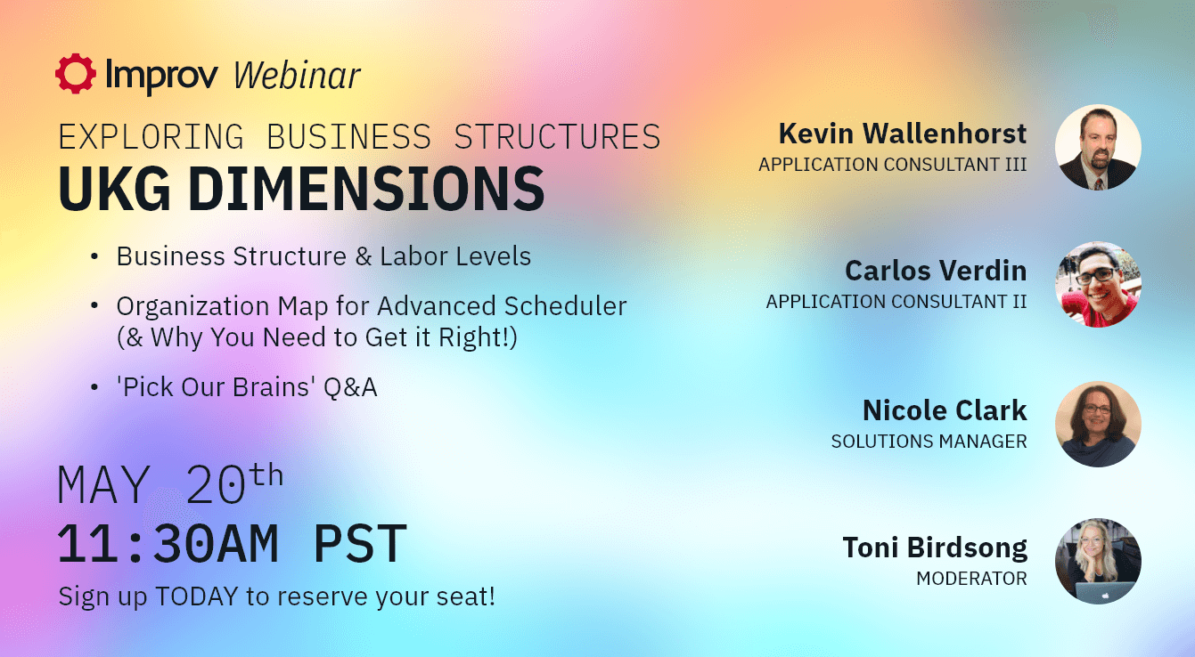 May 20 Webinar: How to Create Business Structures in UKG Dimensions
